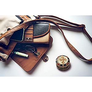 FASHIONCRAFT Golden Cross Rosary Box - 2.75” Trinket Box for Rosary Beads, Keepsakes, Small Jewelry and Mementos