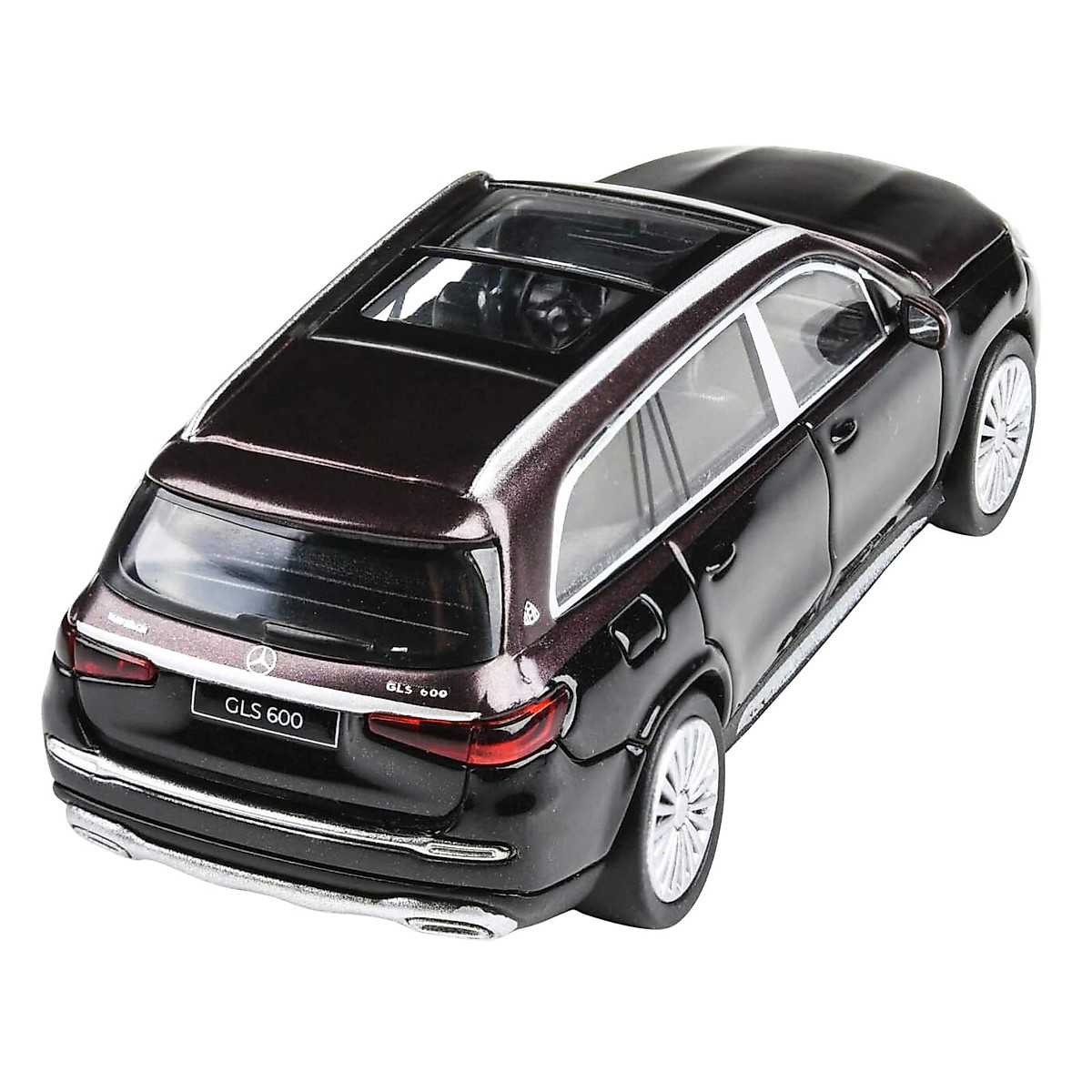 Paragon Models MB Maybach GLS 600 with Sunroof Rubellite Red and Obsidian Black Metallic 1/64 Diecast Model Car by Paragon PA-55304