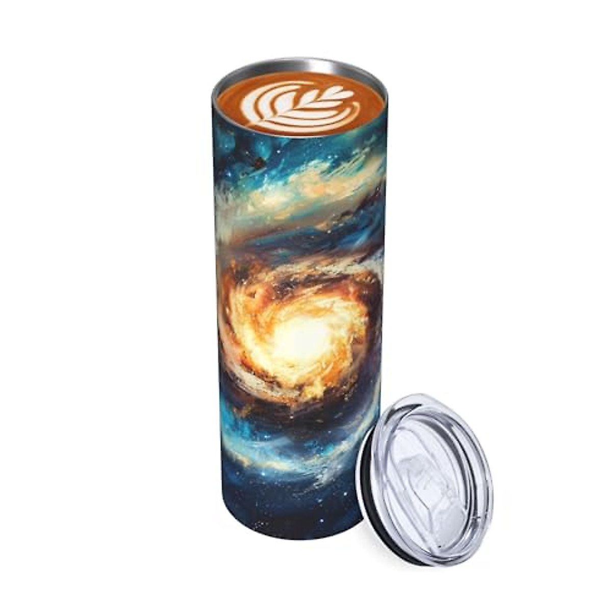 Tangopi Space Cloud Galaxy 20 oz Tumbler with Lid and Straw Insulated Travel Coffee Mug Reusable Spill Proof Coffee Cups Stainless Steel Water Bottle for Hot and Cold Drinks