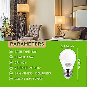 ZEQIDOU Low Watt LED Light Bulbs 1.5W Equivalent 10W 15W 20W Light Bulb, A15 LED 15 Watt Light Bulbs Soft White 2700K Low wattage 120v E26 Standard Base Small Light Bulb(4 Pack)