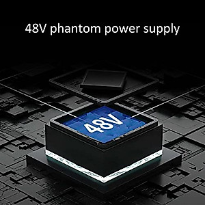 GOWENIC 2 Channel Audio Mixer, DJ Audio Mixer, USB 48V Phantom Power Compact Sound Mixing Console USB Soundcard for PC Recording Home Karaoke Internet