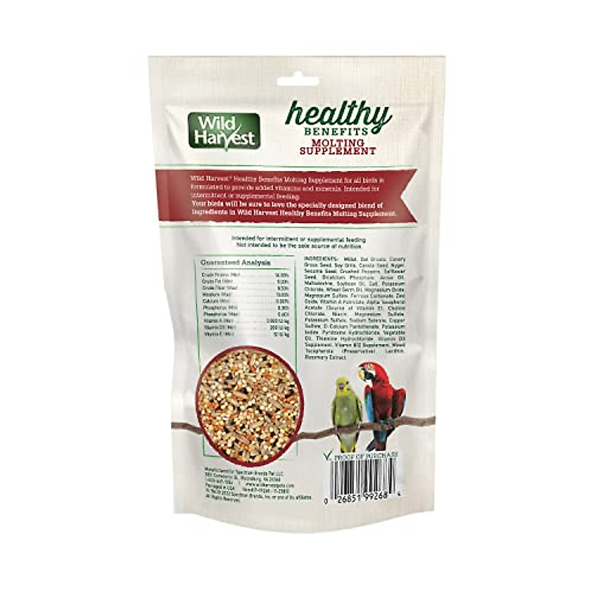 Wild Harvest Healthy Benefits Molting Supplement, 7.5 Oz, for All Birds