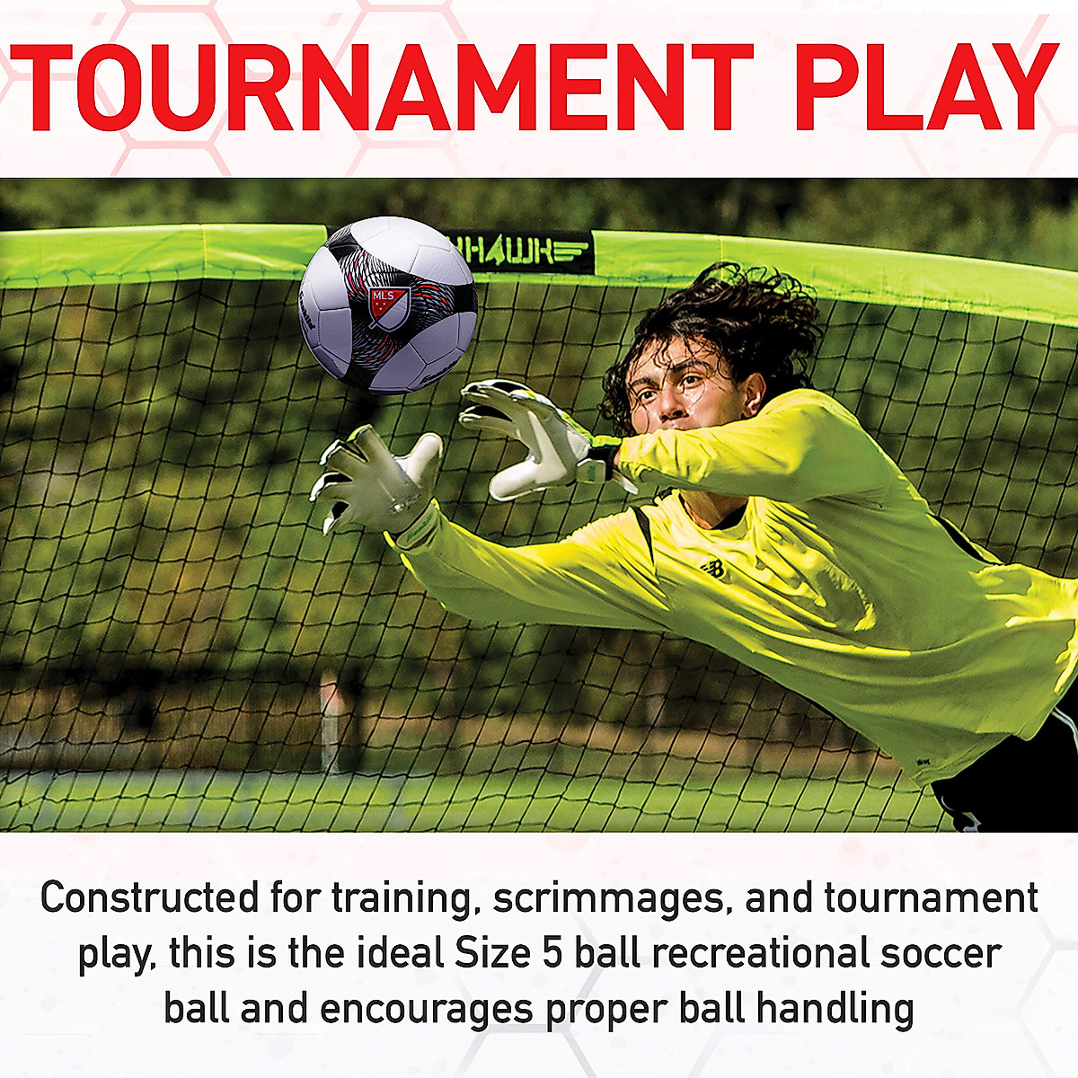 Franklin Sports MLS Pro Vent Soccer Ball - Official Size Soccer Ball - Soft Cover - Official Size and Weight Soccer Ball - Air Pump Included