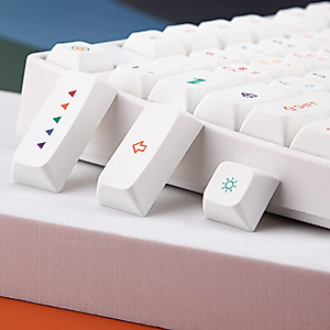 TOkey 127 Keys XDA Profile Custom PBT Dye Sublimation Keycaps Compatible with All Mechanical Gaming Keyboards for TTC Gateron Kailh Holy Panda Cherry MX Switches(Neon Lights with Korean)