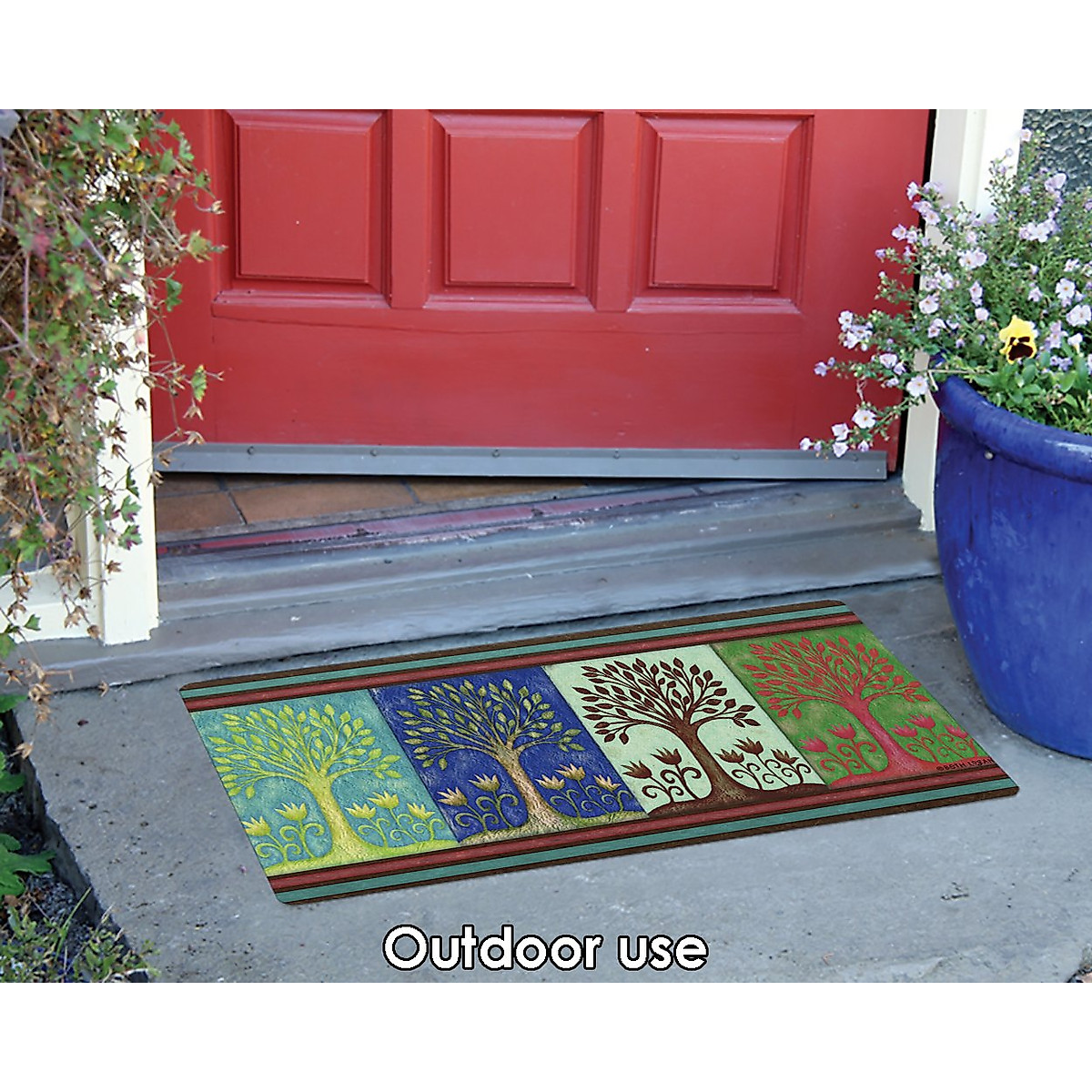 Toland Home Garden 800002 Seasons Spring Summer Door Mat 18x30 Inch Fall Winter Outdoor Doormat for Entryway Indoor Entrance