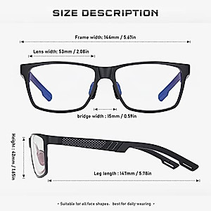 Reglaaly Blue-Light-Blocking-Glasses Men/Women Gaming Glasses Computer Screen Eyeglasses Metal Frame （ink）