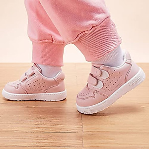 BMCiTYBM Baby Shoes Boys Girls Sneakers Infant Walking Shoes Lightweight Non-Slip Tennis Shoes First Walkers 6 9 12 18 24 Months Pink Size 6-12 Months