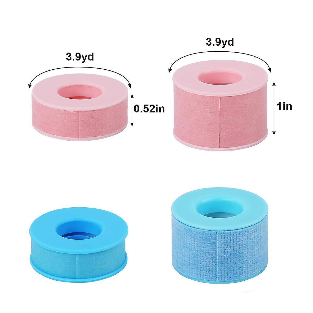 4pcs Lash Adhesive Tape, Reusable Adhesive Waterproof Silicone Tape Eyelash Tape for Lash Extension Lash Beauty Auxiliary Tools (2 Pink, 2 Blue)
