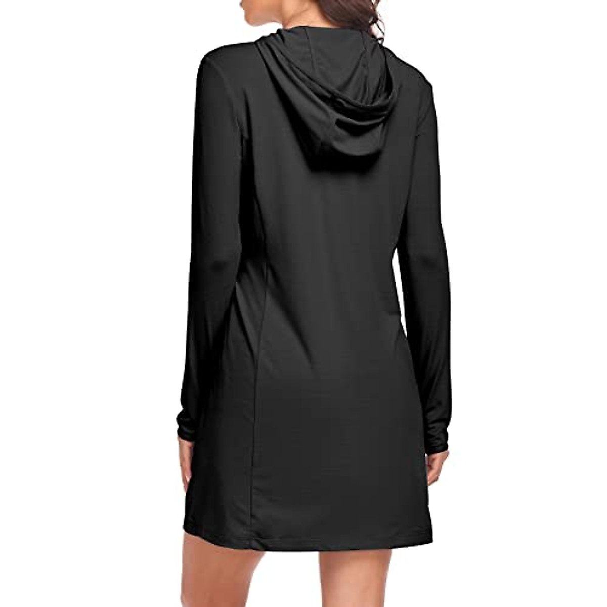 DAYOUNG Women's UPF 50+ UV Sun Protection Long Jacket Full Zip Hoodies Lightweight Hiking Long Sleeve Shirts Outdoor Performance with Pockets Y81-Black-L