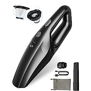 SERVOMASTER Handheld Vacuum Cleaner Cordless, Small Powerful Car Vacuum Cleaner with Rechargeable Battery, Portable Car Hand Held Vacuum Cleaner Accessories Interior Cleaning Kit for Men Women