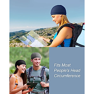 9 Pcs Cooling Skull Cap Camo Liner Sweat Wicking Lightweight Cycling Cap Running Head hat for Men Women(Solid Style)