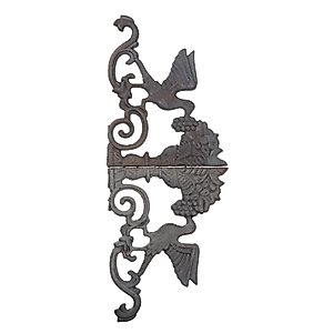 Garneck 1 Pair wooden door wrought iron decorate door hardware door handles black The fence heavy Garage cabinet hinges set iron door handle black cast iron flower plate earth tones