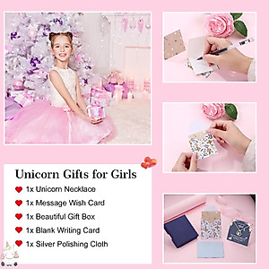 STORUP Gifts for Women Necklace, 14K Gold Plated Heart Unicorn Necklace Women Jewelry Initial Necklace Unicorn Necklaces for Women