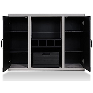 Furniture of America Vando Industrial Wood Multi-Storage Buffet in Black