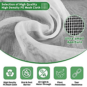 Evoio 4 Pack Garden Plant Fruits Blueberry Bushes Protection Netting Covers Bags with Drawstring, 3.5 Ft x 2.3 Ft Tomato Protective Cover Garden Plant Netting Barrier Bags for Vegetables Fruits Tree