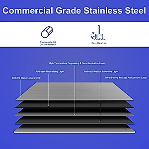 Giantex Stainless Steel Hand Washing Sink, Commercial Sink with Faucet, Strainer, Back Splash, Commercial Wall Mount Hand Basin for Restraunt, Bar, Store, 17" x 15"