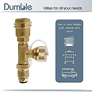 Dumble Propane Brass Tee with 4 Port Adapter for RV - RV Propane Tank Tee Manifold Connection, 4 Port Propane T, 1pc