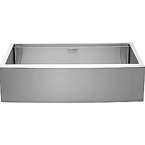 VEVOR 33 inch Farmhouse Kitchen Sink, 304 Stainless Steel Sink, Top Mount Single Bowl Kitchen Sinks with Ledge & Accessories, Household Dishwasher Sinks for Farm, Prep Kitchen, Garage and Bar Sink