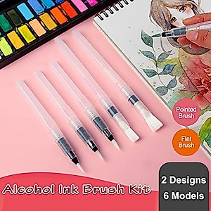 67Pcs Alcohol Ink Blending Tool Set, Alcohol Ink Supplies Include Blending Brush Pen Multiple Tip Shapes Foam Tipped Blending Swabs with Air Blower for Card Making Embossing Painting Rendering