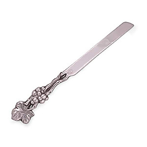 Arthur Court Metal Cake Knife Grape Pattern Sand Casted in Aluminum with Artisan Quality Hand Polished Tarnish Free 13.75 inch Long