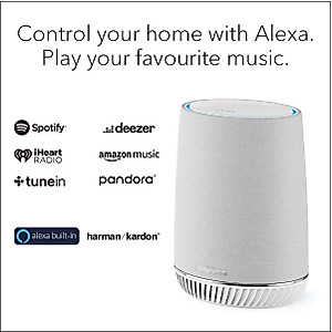 NETGEAR Orbi Voice Smart Speaker & WiFi Mesh Extender with Amazon Alexa Built-in (RBS40V), Works with Any WiFi Router (Renewed)