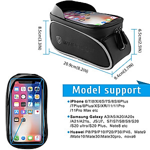 Tsuinz Waist Pack Waterproof Bicycle Bag Front Bike Phone Frame Bag Mount Top tube Bag Accessories for iPhone 13/12/11 Pro X/XS/XR/8 Airpods Samsung Galaxy S22/S21/S20/A10e/S10