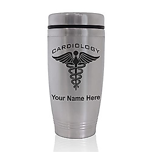 SkunkWerkz Commuter Travel Mug, Cardiology, Personalized Engraving Included