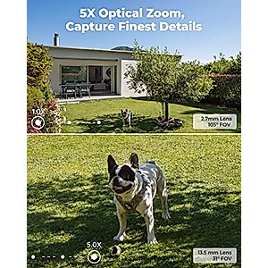 REOLINK 4K Security Camera Outdoor System, IP PoE Surveillance Camera with 5X Optical Zoom, 2.7mm Lens, 105 Degree FoV, Human/Vehicle/Pet Detection, Two Way Talk, Color Night Vision, RLC-811A Black