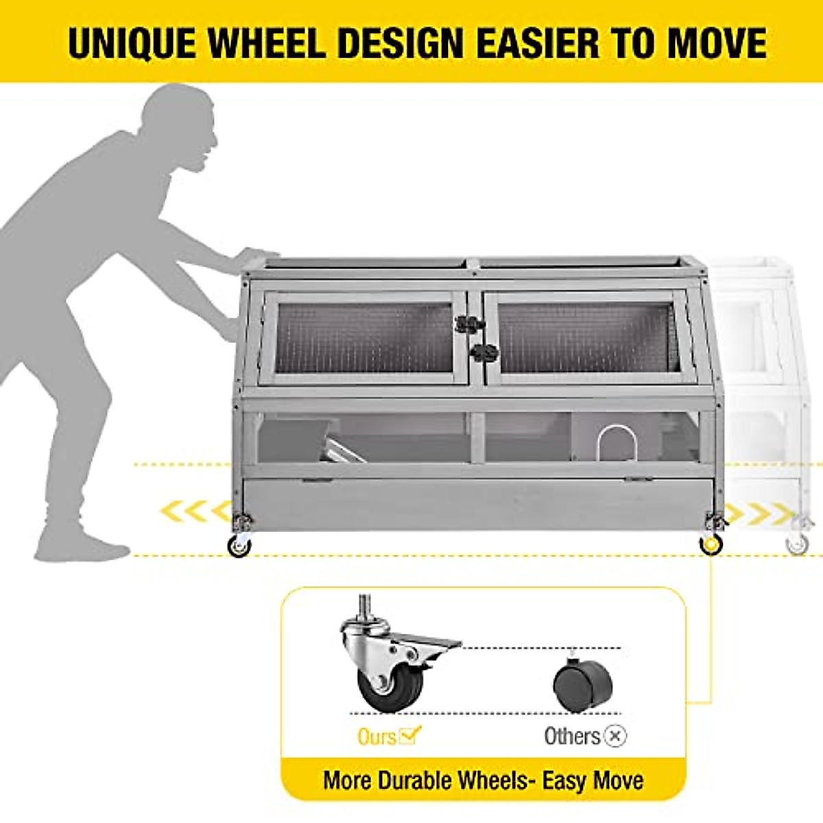 Aivituvin Guinea Pig Cage Anti-Chewing Hamster Cage Indoor Outdoor Small Animal Cages with Chewing Toy, Food Bowl, Hideout and Deep Leakproof Tray