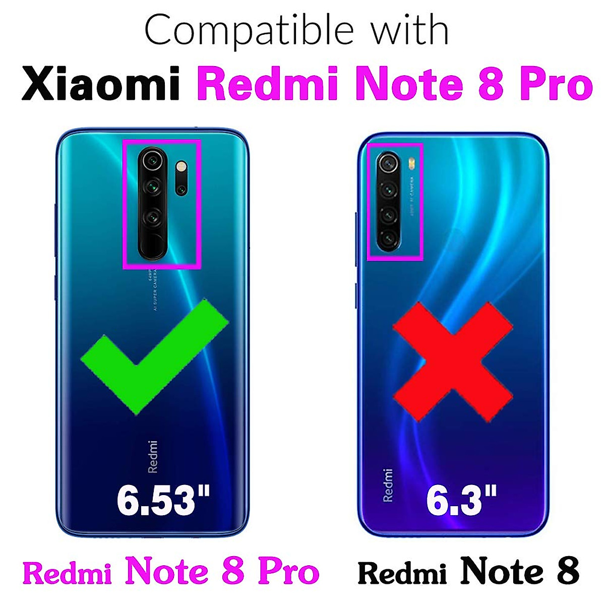 Asuwish Compatible with Xiaomi Redmi Note 8 Pro Wallet Case and Tempered Glass Screen Protector Flip Credit Card Holder Stand Lanyard Cell Accessories Phone Cover for Redme Note8 8pro Women Men Black