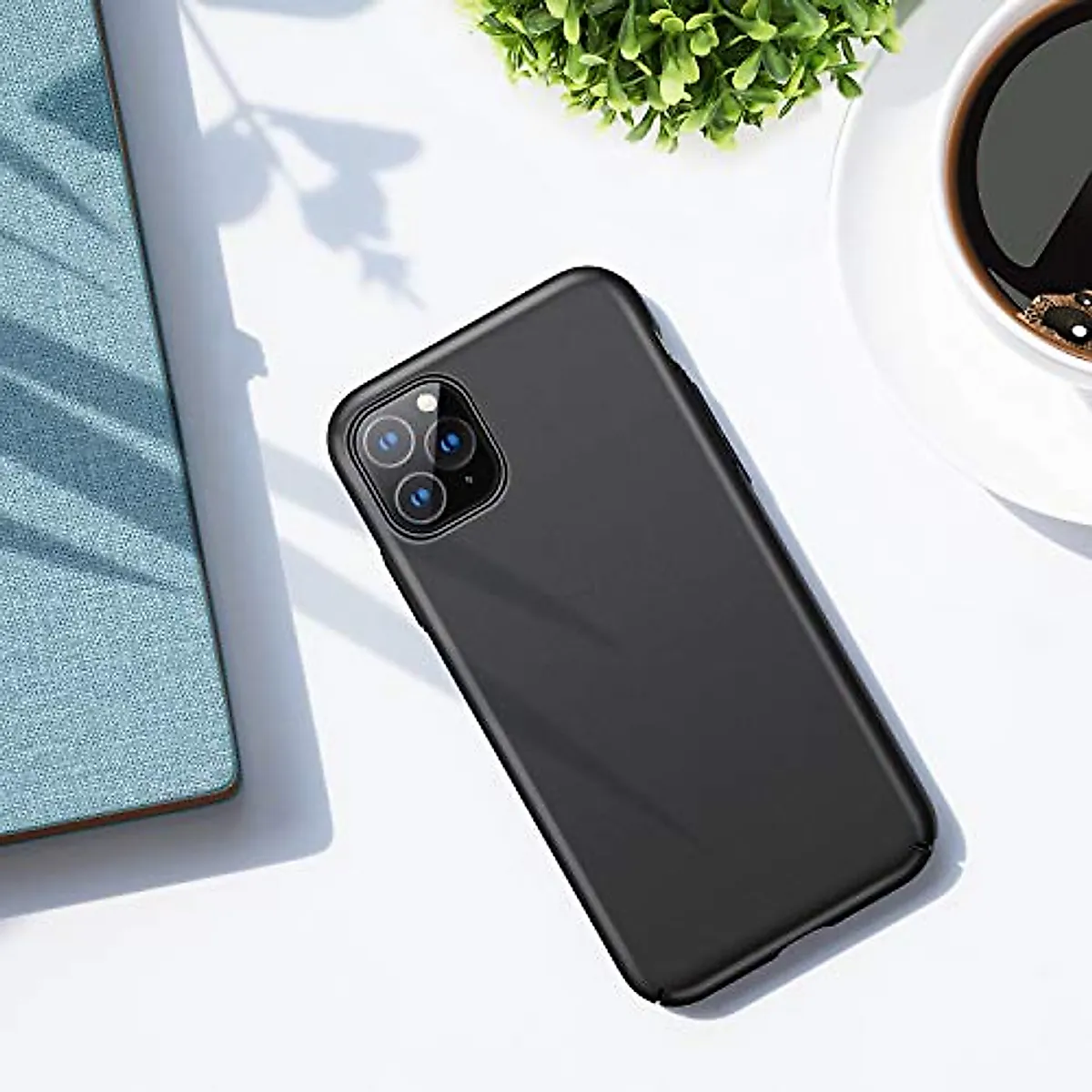 TORRAS 𝗨𝗽𝗴𝗿𝗮𝗱𝗲𝗱 Slim Fit Compatible for iPhone 11 Pro Max Case, [Thin as No Case on] [Silky Smooth Touch] Matte Finish Grip Hard Plastic Phone Cover Case for iPhone 11 Pro Max Cases, Black