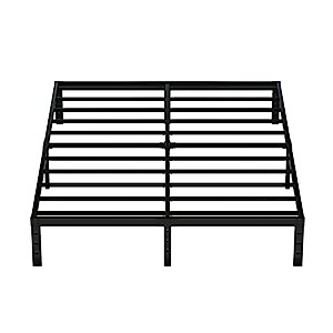 Maenizi 12 Inch Cal King Bed Frame No Box Spring Needed, Heavy Duty California King Metal Platform Support Up to 3000 lbs with Steel Slat, Easy Assembly, Noise Free, Black