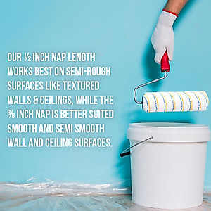 True Blue 18" Professional Paint Roller Covers, 18Inch, Best for All Types of Painting Surfaces, Refill Bulk Pack (3, 3/8" Nap)