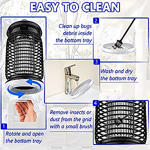 Bug Zapper Outdoor, Mosquito Zapper with LED Light, Fly Zapper Outdoor Indoor, Insect Zapper Electric Fly Traps, Plug in Mosquito Killer for Patio Yard