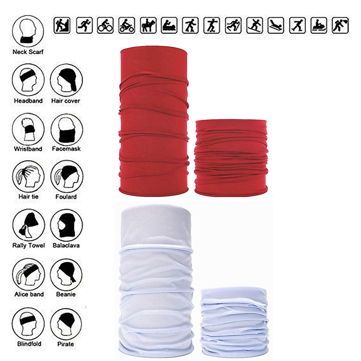 GUIFIER 12 Pack Outdoor Gaiter Mask Magic Headbands Scarf Face Mask,Bandana Headband Face Mask Headwear Balaclavas Tube Headscarves Face Bandanas for Camping,Running,Cycling,Motorcycling