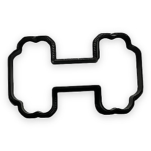 Dumbbell Weights Cookie Cutter with Easy to Push Design (4 inch)