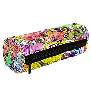 Colorful Butterflies Pencil Bag Pen Case Stationary Case Pencil Pouch Desk Organizer Makeup Cosmetic Bag for School Office