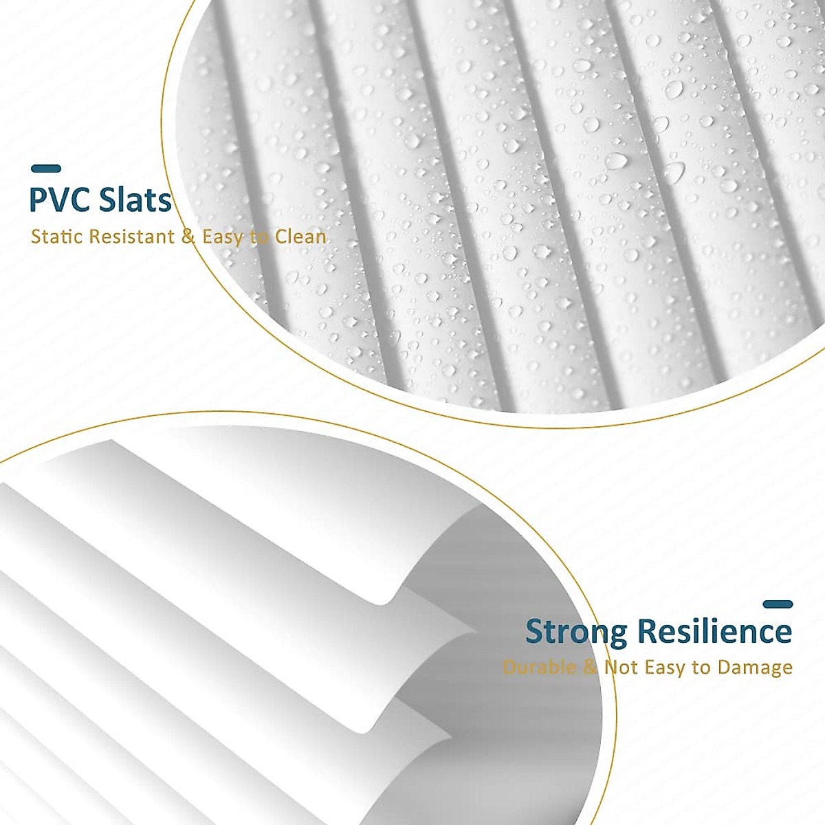 KCO Mini Blinds for Windows Cordless Horizontal Window Blinds and Shades, Vinyl Venetian Blinds Anti-UV Waterproof Light Adjustment Mini Blinds, 18" W x 64" L, White