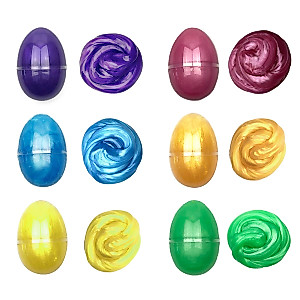 Jofan 12 Pack Slime Eggs Toys Easter Eggs for Kids Girls Boys Easter Basket Stuffers Gifts Party Favors