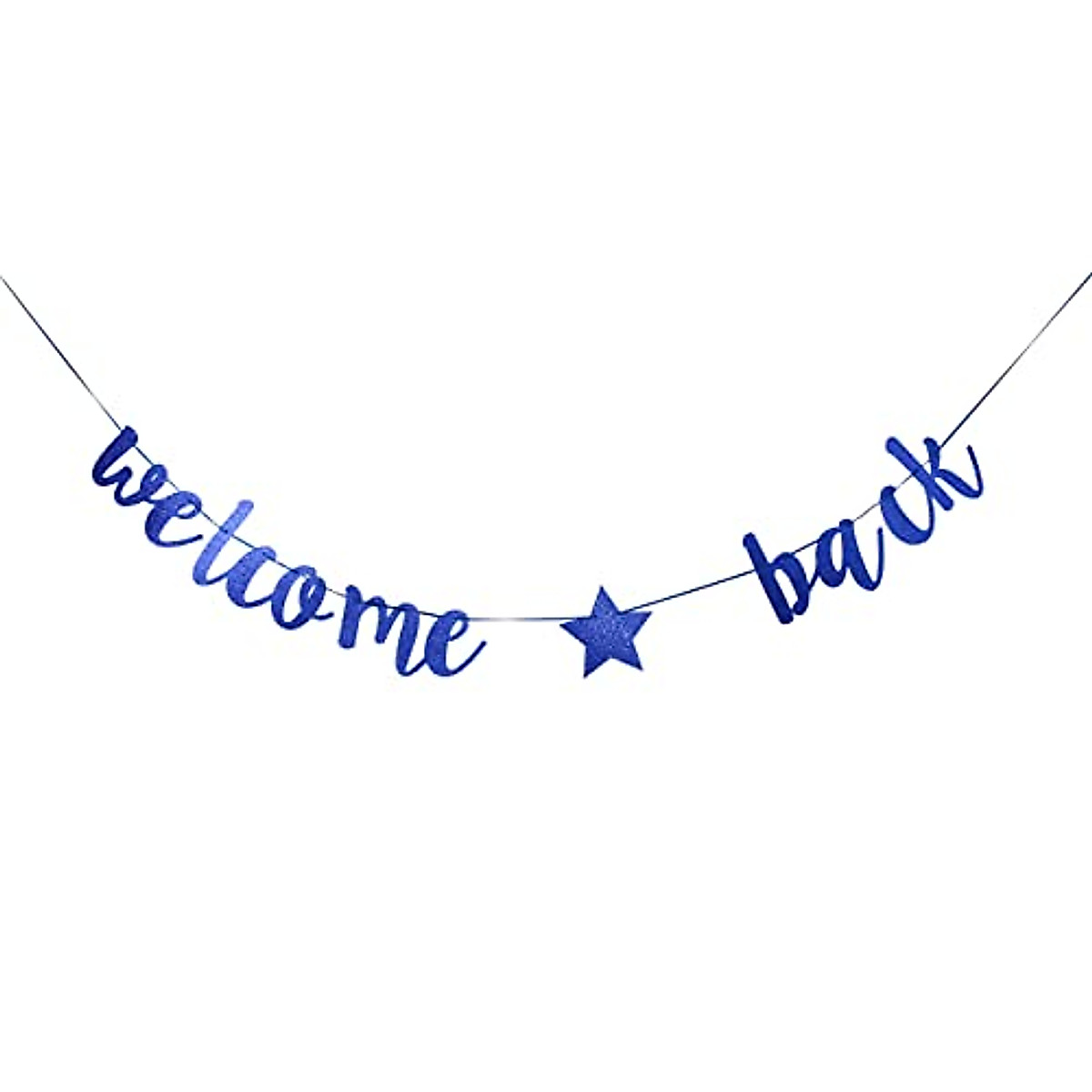 YaFeiDa Blue Welcome Back Banner,Welcome Back To School Sign Welcome Home Sign,Housewarming,Military,Family Party Decorations,SKA-NB025
