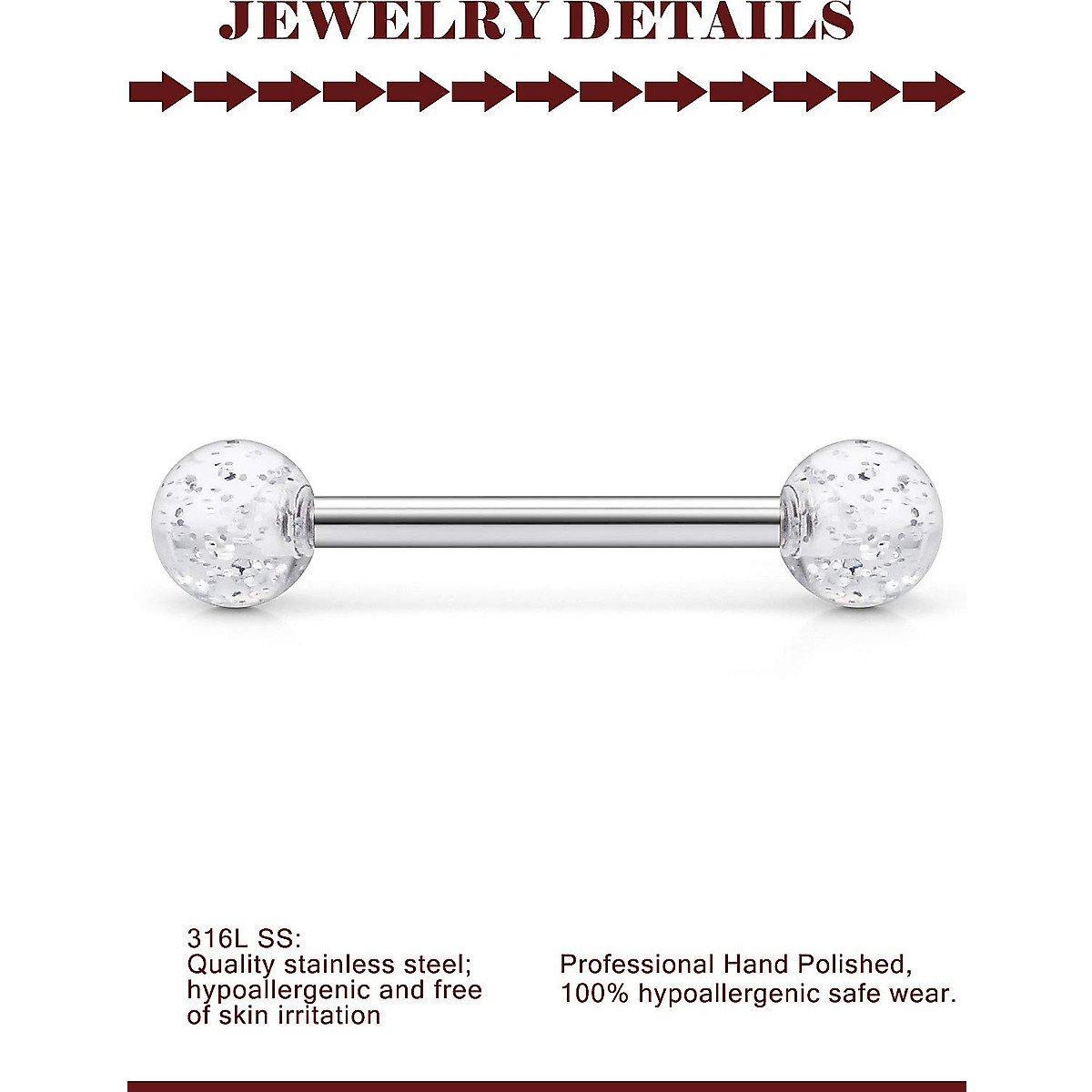 Prjndjw 8 Pairs 14G Nipple Rings Surgical Steel Tongue Rings Barbell Nipplering Body Piercing Jewelry Retainer for Women Men 16mm Length