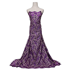 KAJURUI African Lace Fabric Swiss Voile Embroiderey Lace 5 Yards Nigerian Lace Fabric for Daily Clothes Sewing