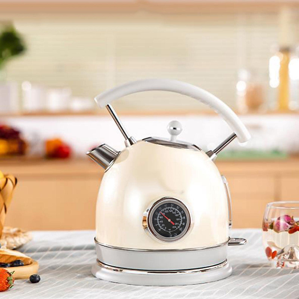 Baoblaze Tea Pot Dial Thermometer Hot Water Thermometer 1/4" NPT Back Mount 0°C~100°C or -10of~220of Thermometer Double Scale Durable Rustproof