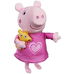 Peppa Pig Peppa’s Bedtime Lullabies Singing Plush Doll, 11 Inch Interactive Stuffed Animal, Preschool Toys for 18 Month Year Old Girls and Boys and Up, with Teddy Bear Accessory