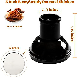 KAMaster Black Ceramic Chicken Holder for Grill,Beer Can Chicken Throne for Smokers Big Green Egg Parts Non-Stick Steamer Chicken Roaster Rack Vertical Chicken Stand for Kamado BBQ Accessories