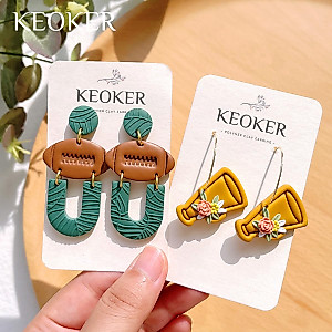 Keoker Football Clay Cutters, Football Polymer Clay Cutters, 7 Clay Cutters Shapes with 9 Number Polymer Clay Stamps, Football Jersey Polymer Clay Cutter for Earrings, Football Helmet Clay Cutter.