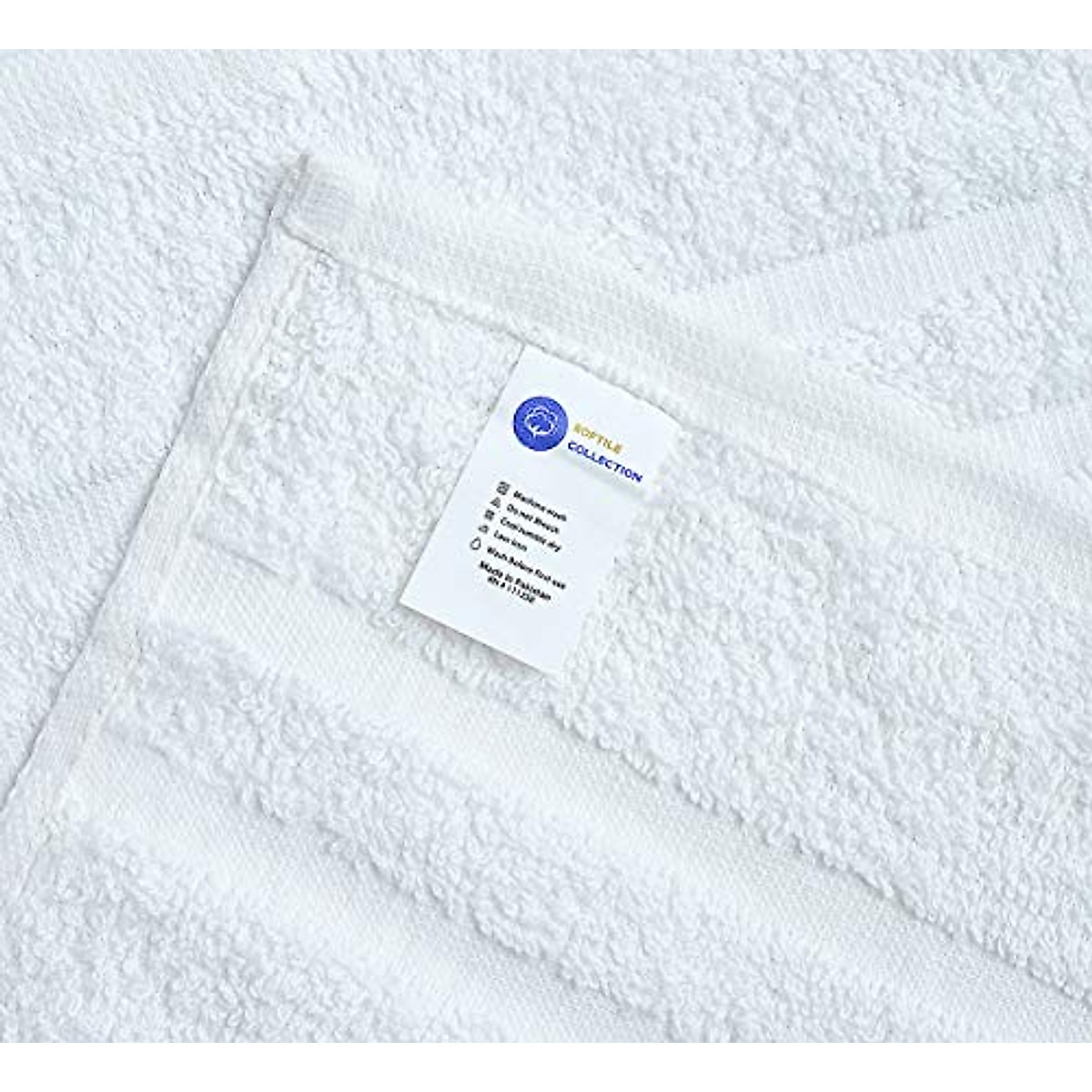 SOFTILE COLLECTION Salon Towel Pack of 24 (16 x 26 inches) 100% Ring Spun Cotton Ultra Soft & Highly Absorbent Salon Towel Hotel & Spa Quality Hand Towels for Gym Salon Spa & Home Care (White)