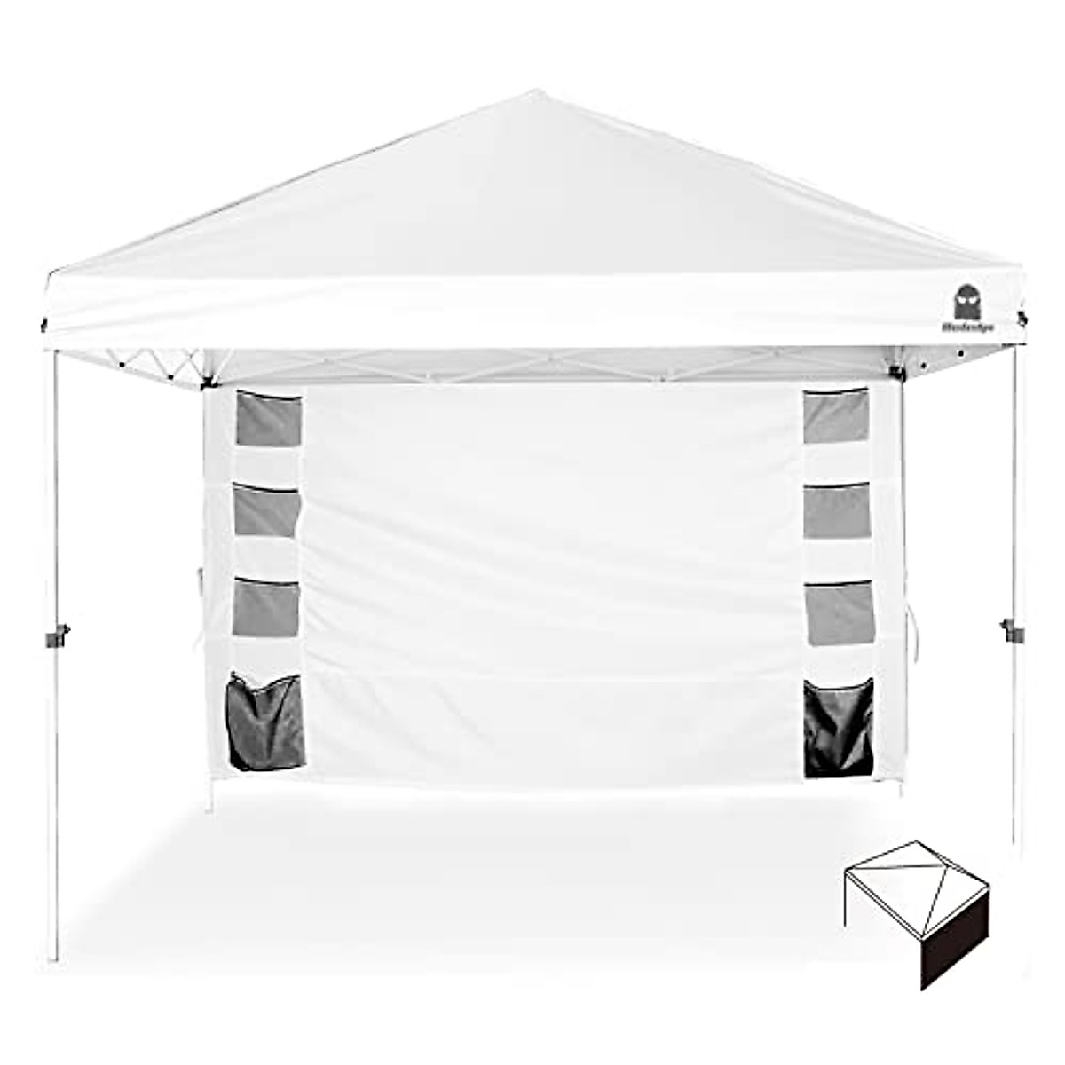 MordenApe Sunshade Sidewall with Storage Net Bag for 10x10 Pop Up Canopy, Instant Canopy SunWall (Fit 10x10 Canopy, Black)