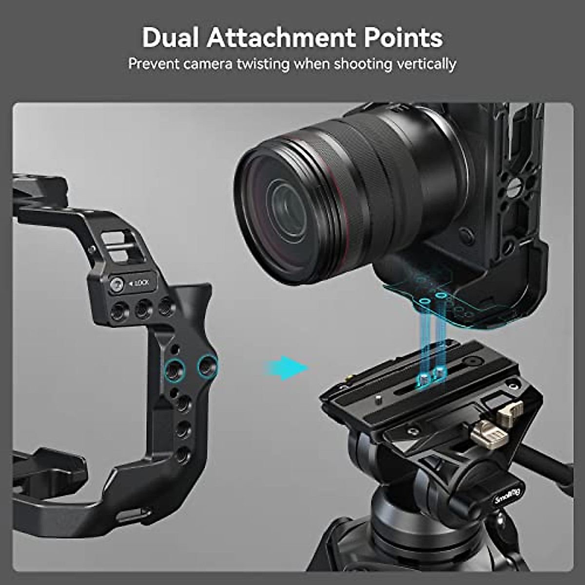 SmallRig R6 Mark II Camera Cage for Canon, Formfitting Video Making Camera Rig for Canon R6 Mark II, Built-in Dual NATO Rails, Quick Release Plate for Arca, Horizontal and Vertical Shooting - 4159