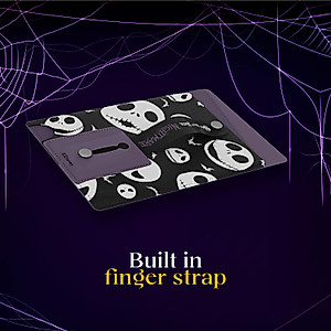 iJoy Disney Tim Burton’s The Nightmare Before Christmas Phone Wallet Stick On- Adhesive Cell Phone Wallet Card Holder with Finger Strap and Kickstand - Jack Skellington Gifts